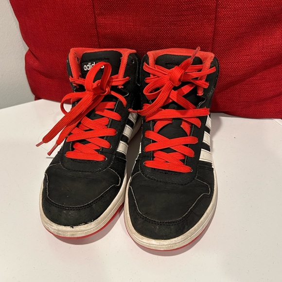 adidas | Shoes | Adidas Red Black High Top Sneakers | Poshmark